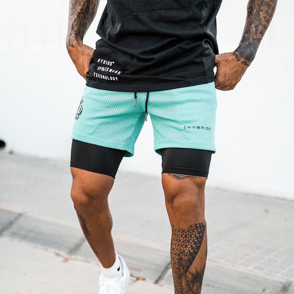 European and American Trendy Sports Double Layer Shorts For Mens ...