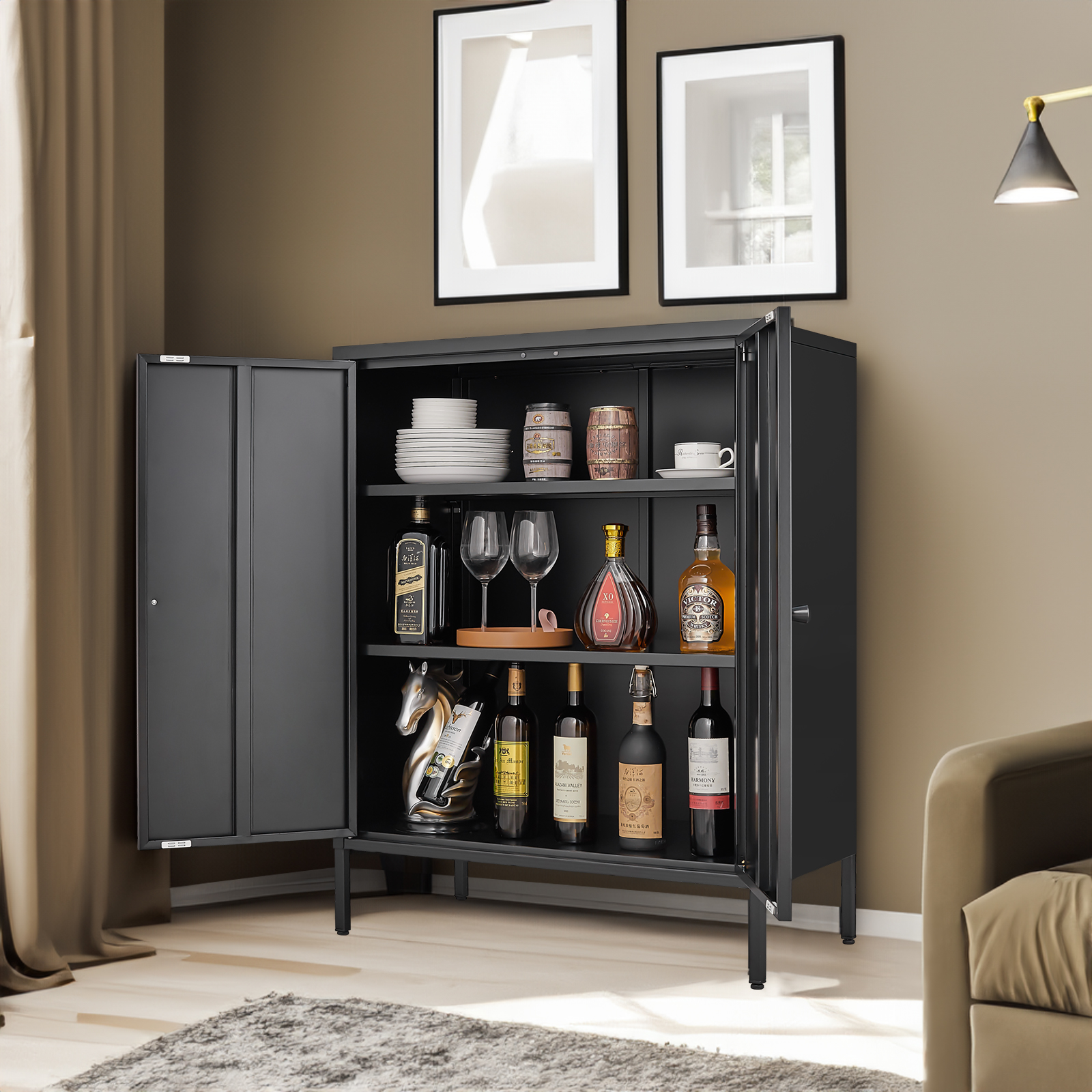 Kitchen Buffet Server Table Accent Sideboard Cupboard Server Buffet ...