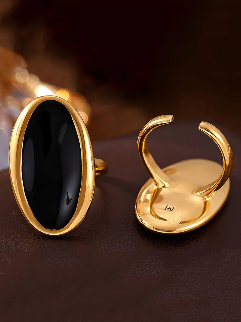 Elliptical Open Ring French Light Luxury Drip Oil Heavy Industry ...